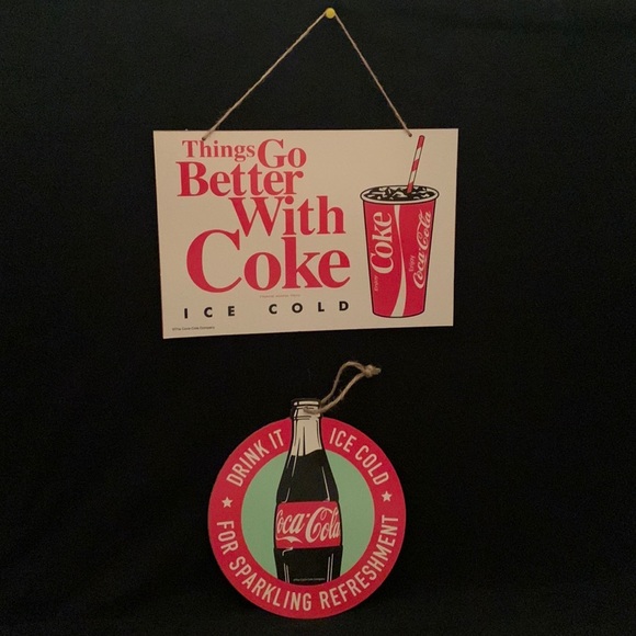 Coca Cola | Accessories | Coca Cola Wall Decor Signs Drink It Ice Cold ...